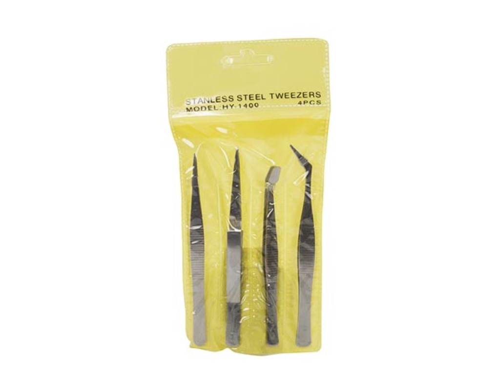 Velleman VTTWSET: Complete set of 4 tweezers, for precision work, silver-colored – Velleman ...