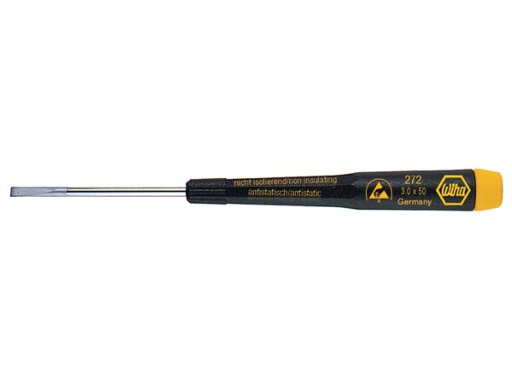 WIHA WH07637ESD: WIHA - ESD PRECISION SCREWDRIVER - SLOTTED 3.0 x 50mm ...