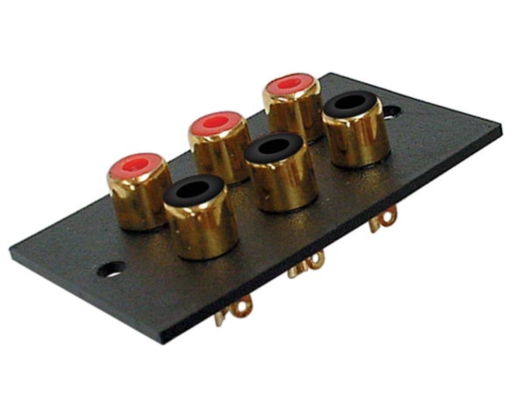 CA073: 6P AMP RCA PLUG - RECTANGULAR - GOLD – Velleman – Wholesaler and ...