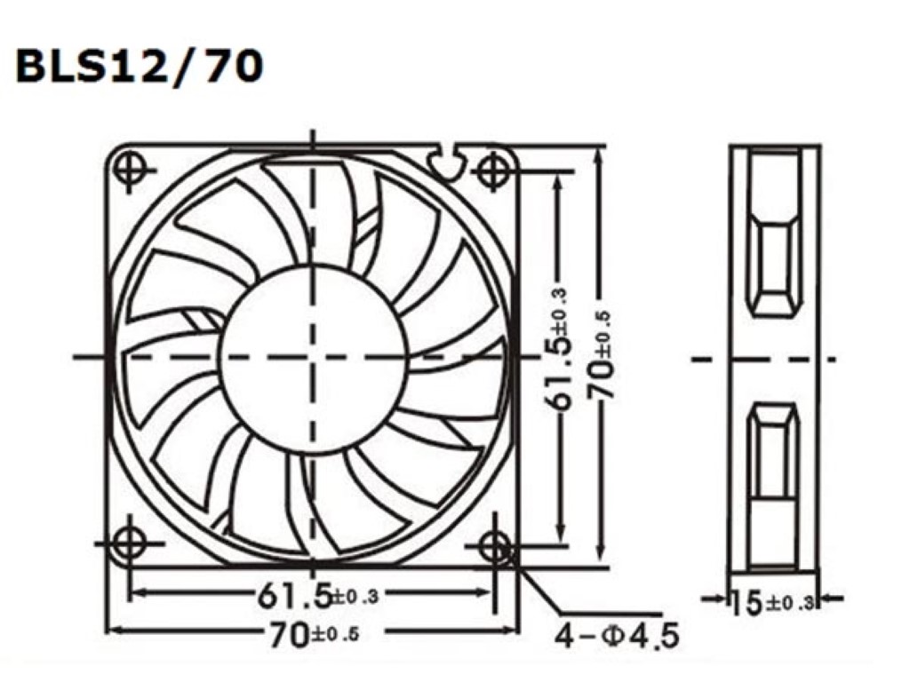 Velleman BLS12/70: VENTILATOR 12VDC GLIJLAGER 70 x 70 x 15mm – Velleman ...