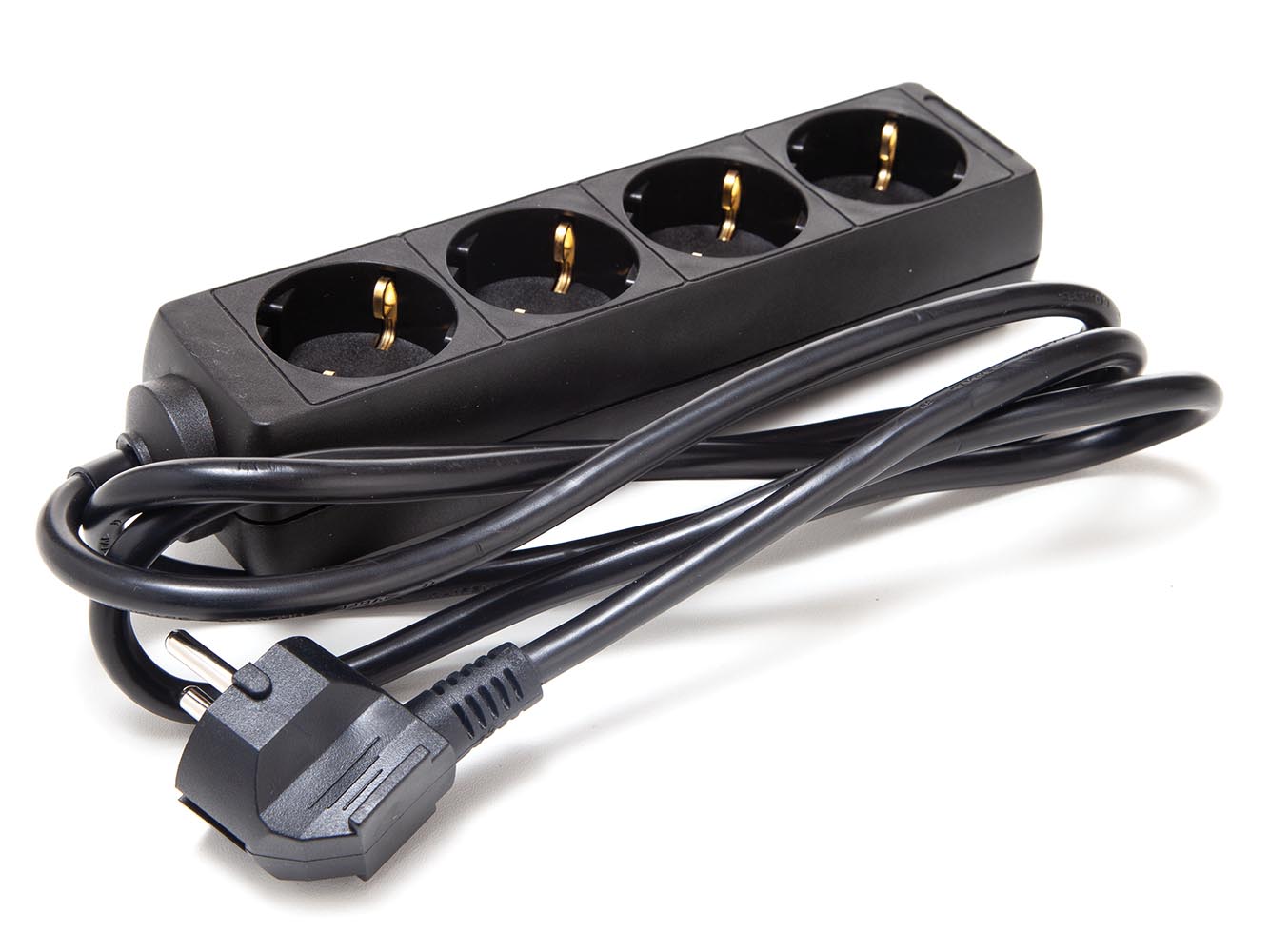 Perel EB4BL-G: Power strip, 4 outlets with earth clips (type F), cable ...