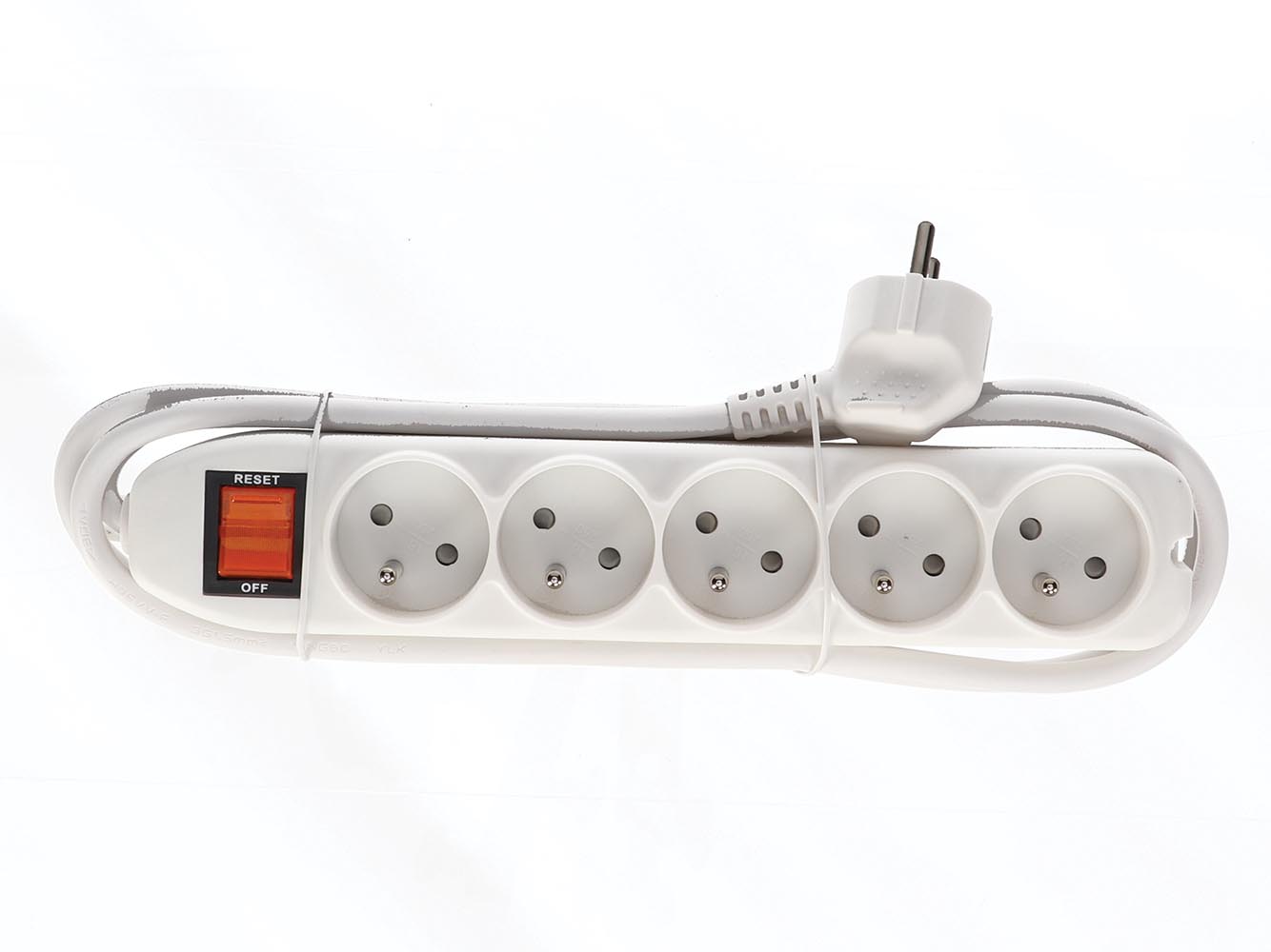 Perel EWS5W: Power strip with switch, overload protection, 5 outlets with earth pin (type E ...