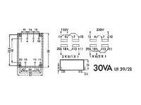 2060300MLP: LOW PROFILE TRANSFORMER 30VA 2 x 6V / 2 x 2.500A – Velleman ...
