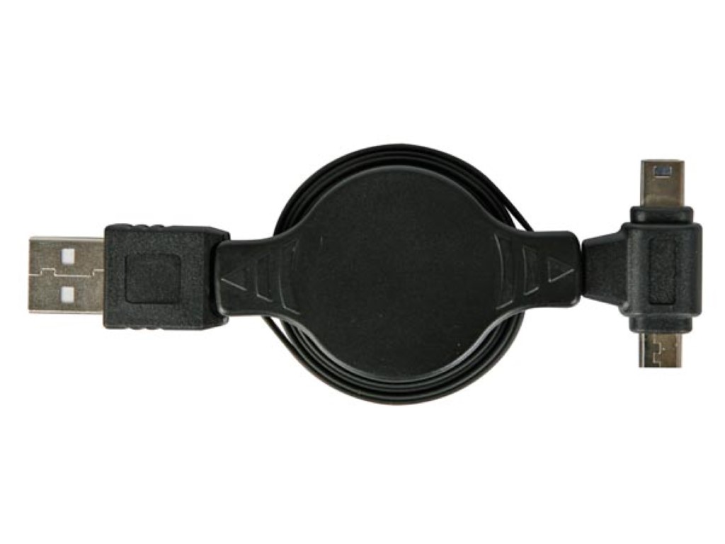 PLUGSPSET9: USB TO MICRO USB + MINI USB CHARGING CABLE - RETRACTABLE ...