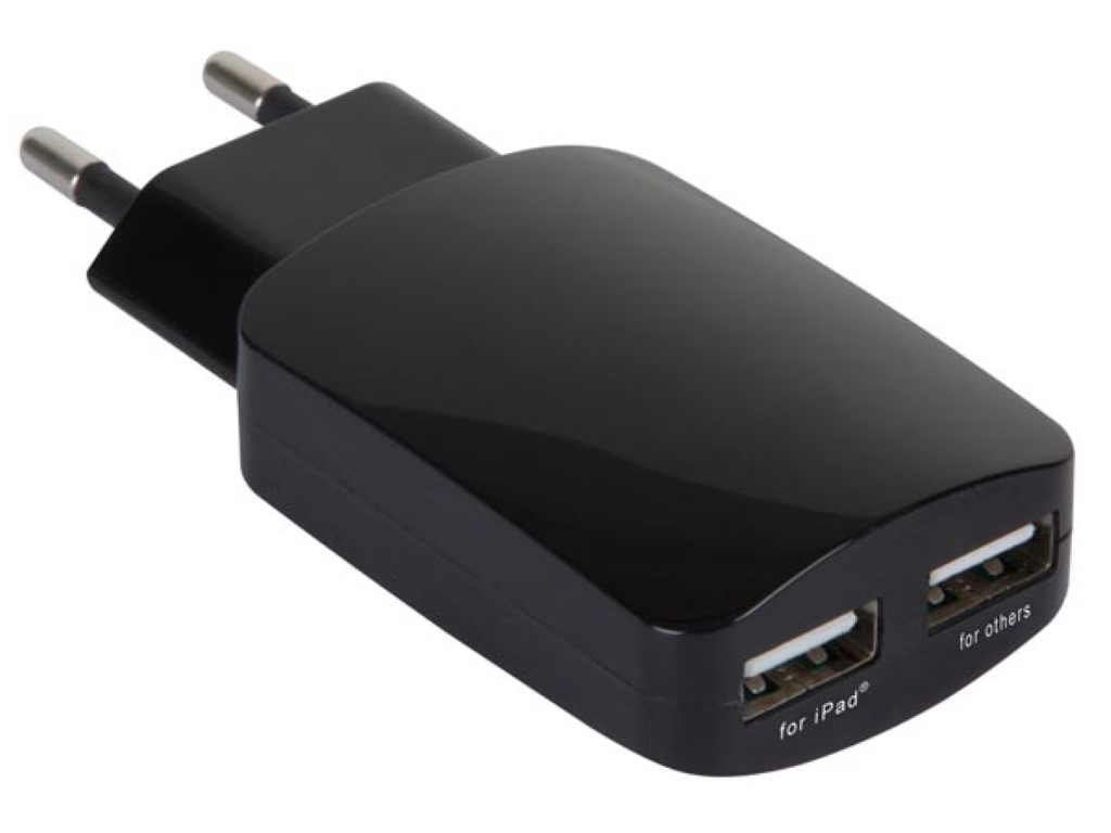 Velleman PSSEUSB12: COMPACT CHARGER WITH DUAL USB OUTPUT 5 V - 3.1 max ...
