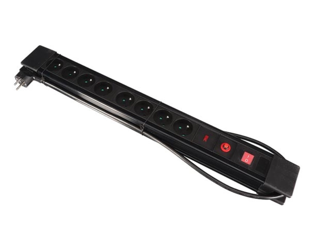 Perel EBP08SN: Power strip with switch, overload and surge protection ...
