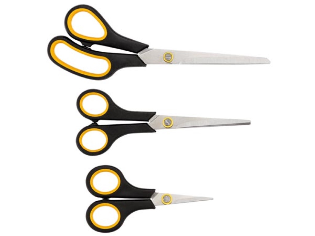 Toolland HS05SET: 3-piece scissor set: hobby scissors, medium & large ...