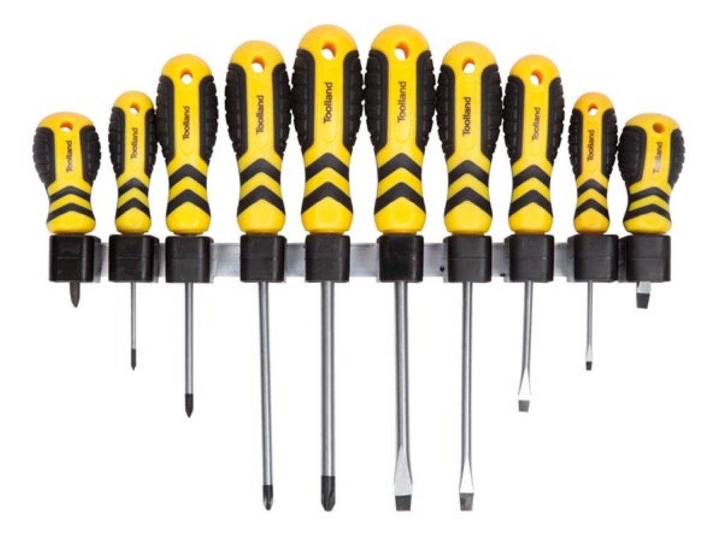 Toolland HSET10N: Screwdriver set with holder, chrome-vanadium, 5 x ...