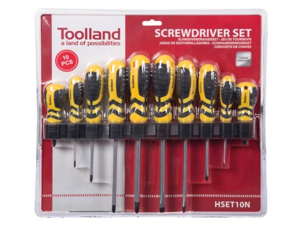 Toolland HSET10N: Screwdriver set with holder, chrome-vanadium, 5 x ...