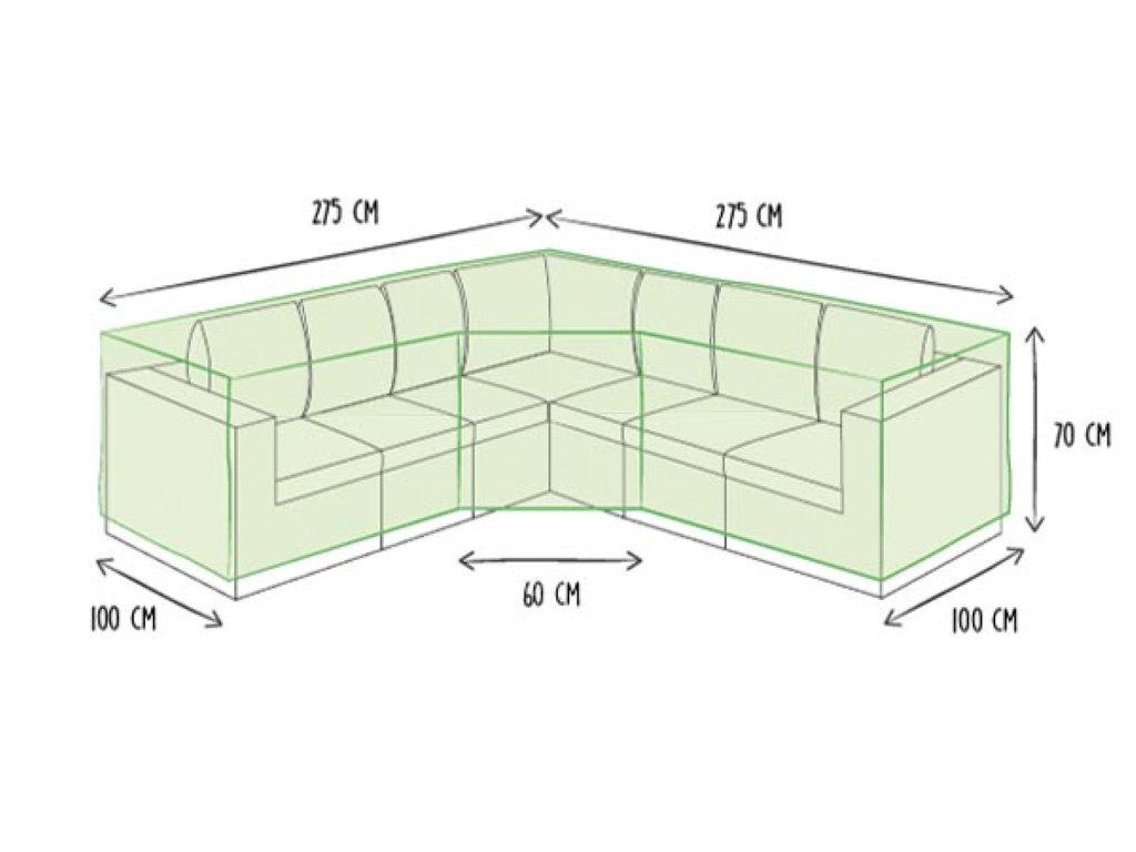 Perel OCLSTRAP: Protective cover for garden set, grey, L-shape, 275 cm ...