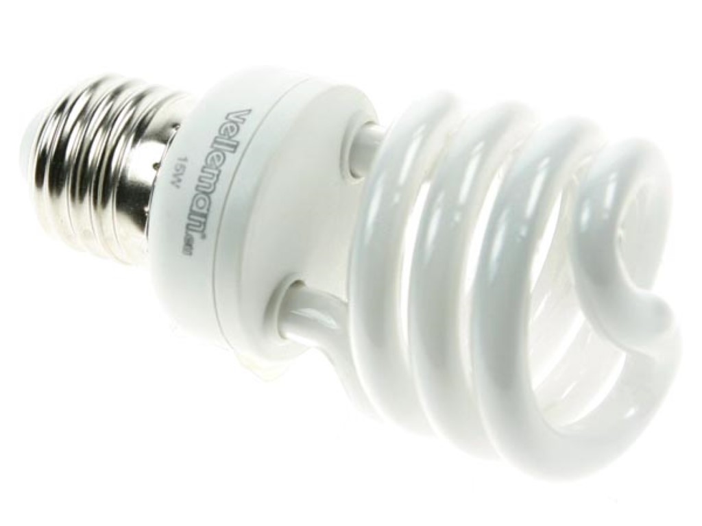 Velleman LAE1F3E: T2 SPIRAL ENERGY-SAVING LAMP - 15W - 240V - E27 ...