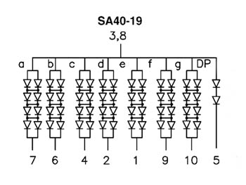 Kingbright SA40-19EWA: 100mm SINGLE-DIGIT DISPLAY COMMON ANODE SUPER ...