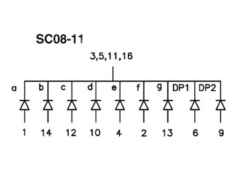 Kingbright SC08-11YWA: DISPLAY DE 1 DÍGITO 20mm CÁTODO COMÚN AMARILLO ...