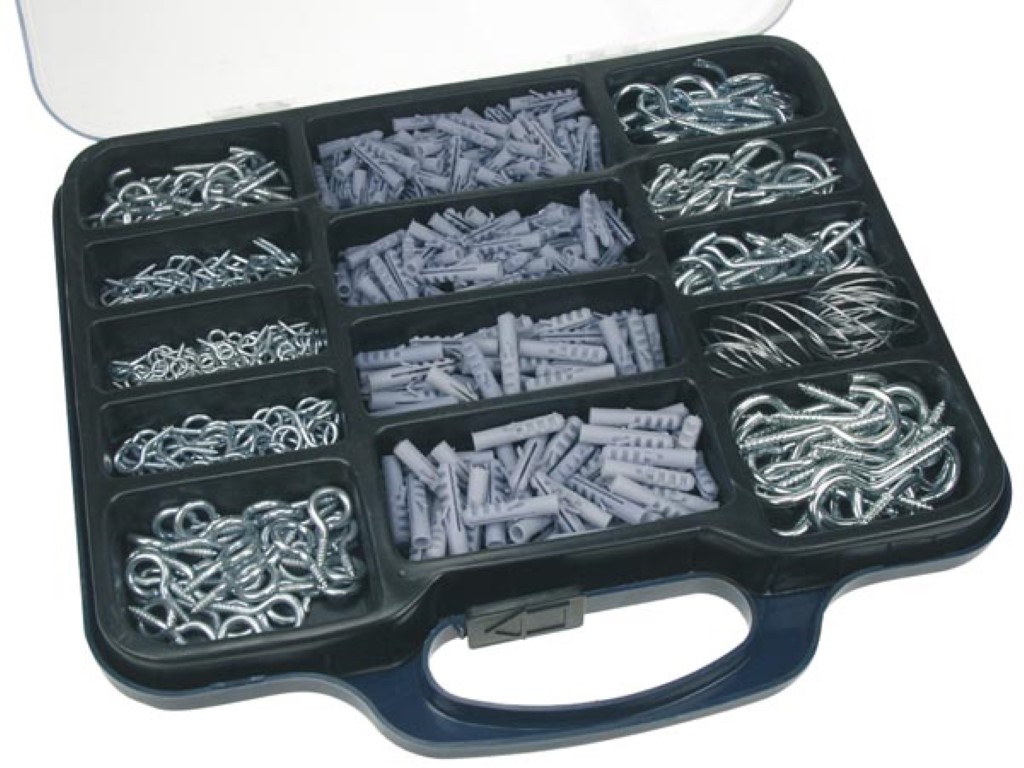 Perel HSS03: HOOK, EYE SCREW & WALL PLUG KIT (629 pcs) – Velleman ...