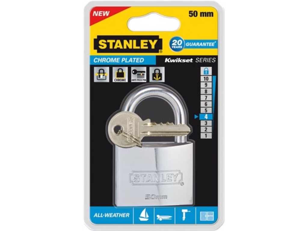 Stanley S742-013: STANLEY - MARINE PADLOCK - SOLID BRASS - STANDARD ...