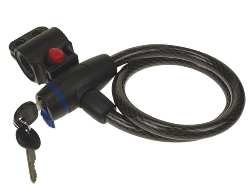 Perel SLKB02: Bike lock, Ø 12 mm, with 2 keys, convenient clip, and ...