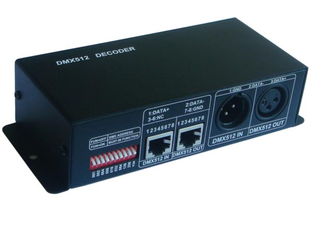 HQ-Power VDPCRGB3: DMX CONTROLLER FOR LED STRIPS - 3 CHANNELS ...