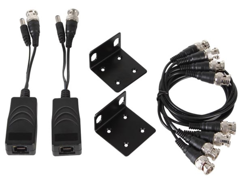 Velleman CV045: 4-CHANNEL VIDEO AND POWER BALUN SET WITH INTEGRATED 12V ...