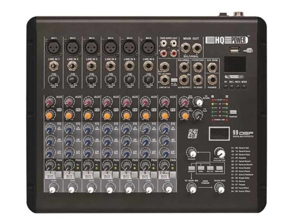HQ-Power HQMX10002: HQ MX8 - COMPACT 8 CHANNEL MIXER – Velleman ...