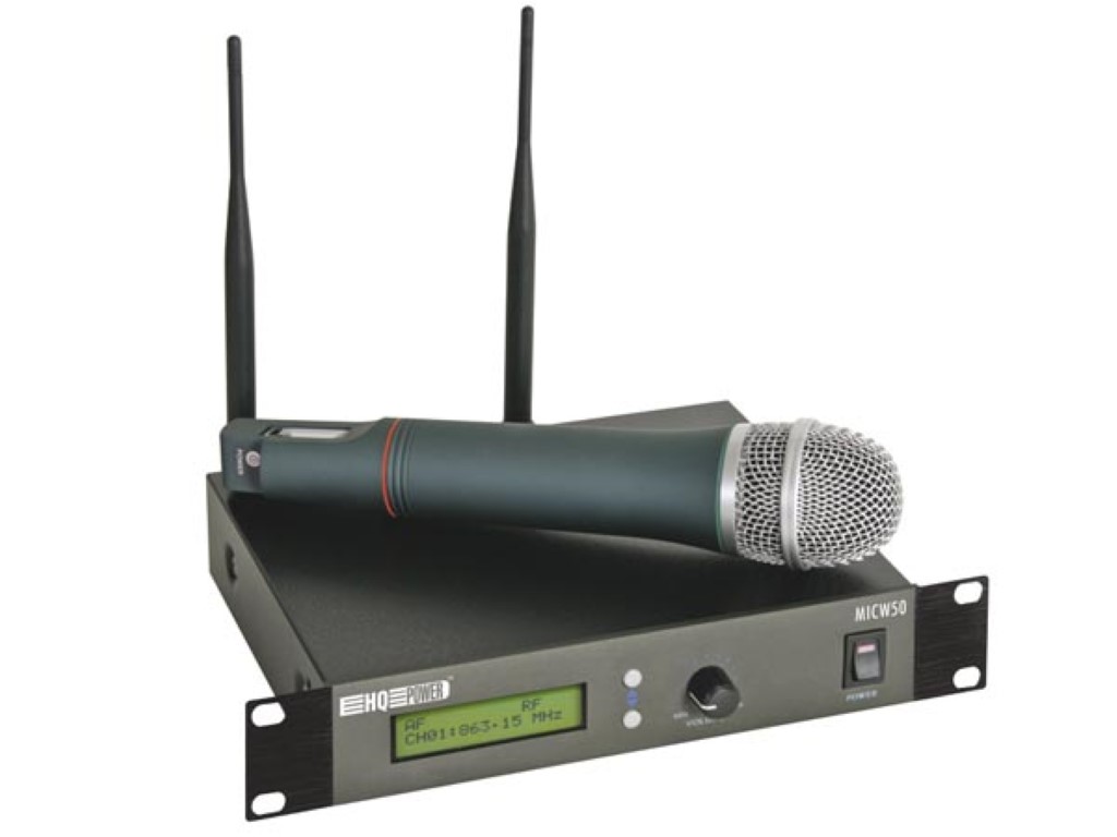 HQ-Power MICW50: WIRELESS 12-CHANNEL UHF MICROPHONE SYSTEM WITH LCD ...