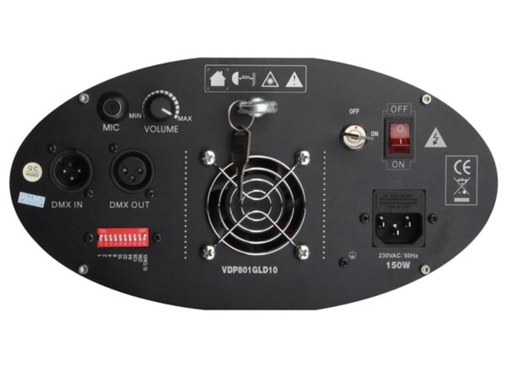 HQ-Power VDP801GLD10: KRYSTAL G80 - LASER PROJECTOR GREEN - 80mW - 10 DMX CHANNELS – Velleman ...