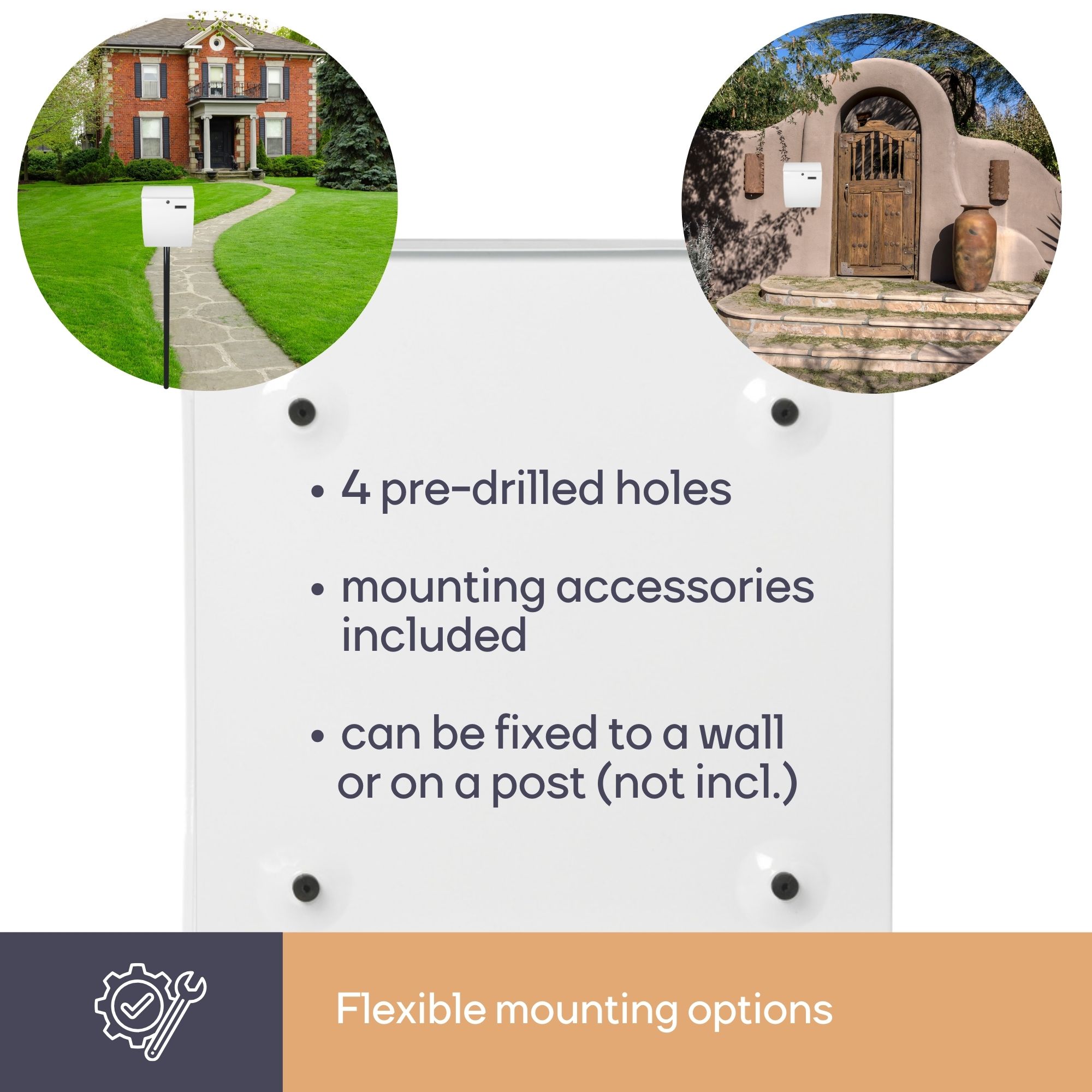 Perel BG61002: Mailbox Nice, wall-mounted, curved front, with nameplate ...