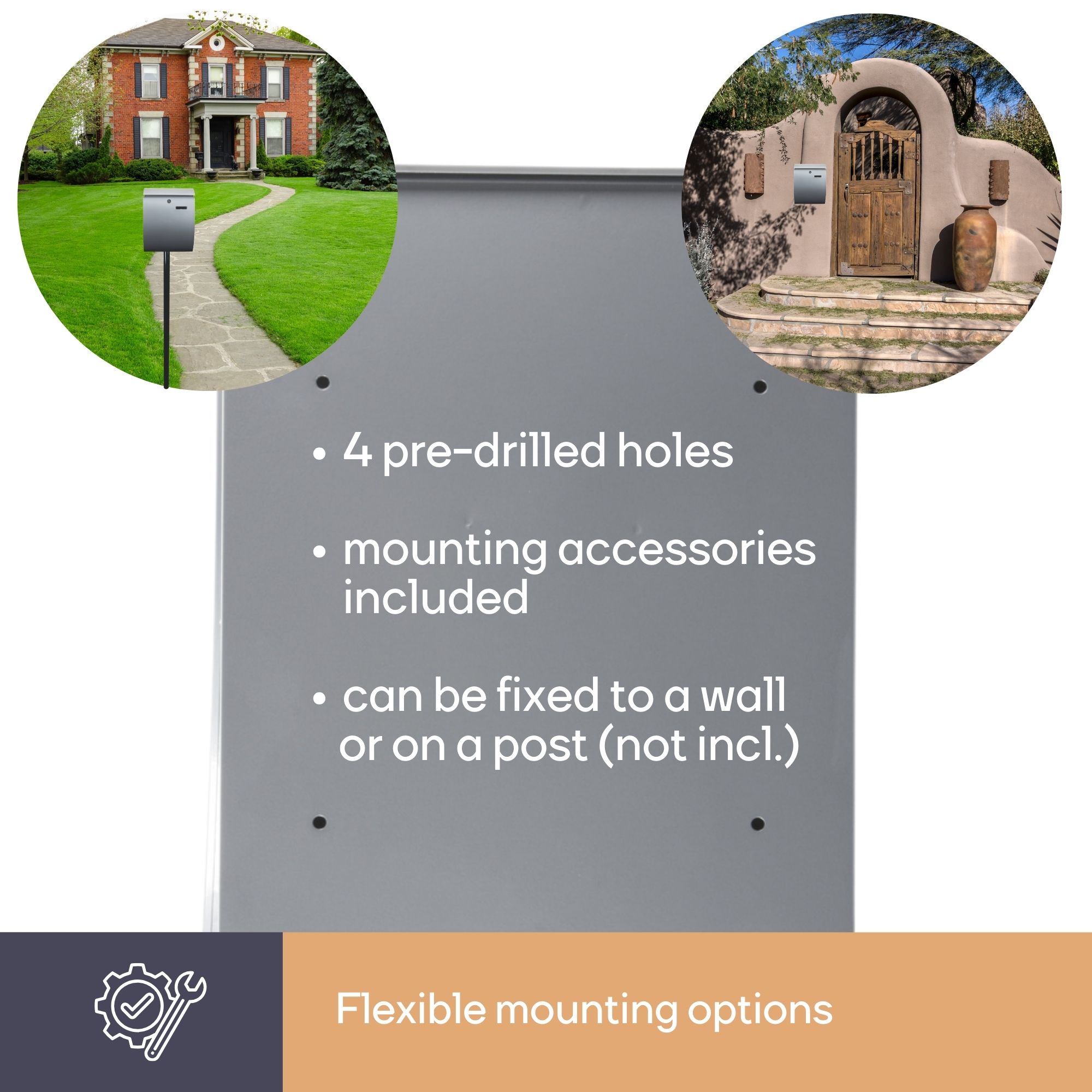 Perel BG61004: Mailbox Nice, wall-mounted, curved front, with nameplate ...