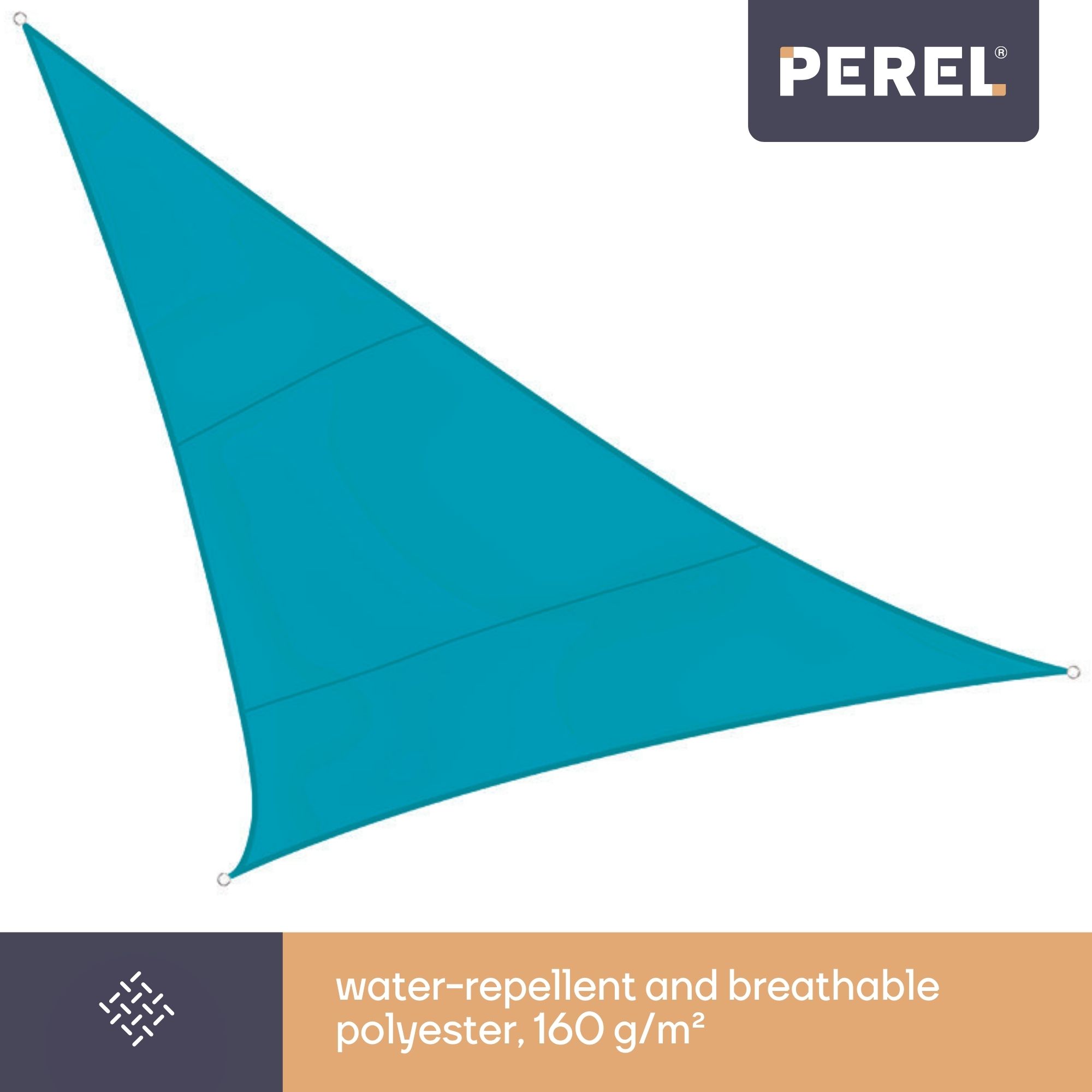 Perel GSS3360BL: Shade sail, water repellent, 3.6 x 3.6 x 3.6 m, 160 g ...