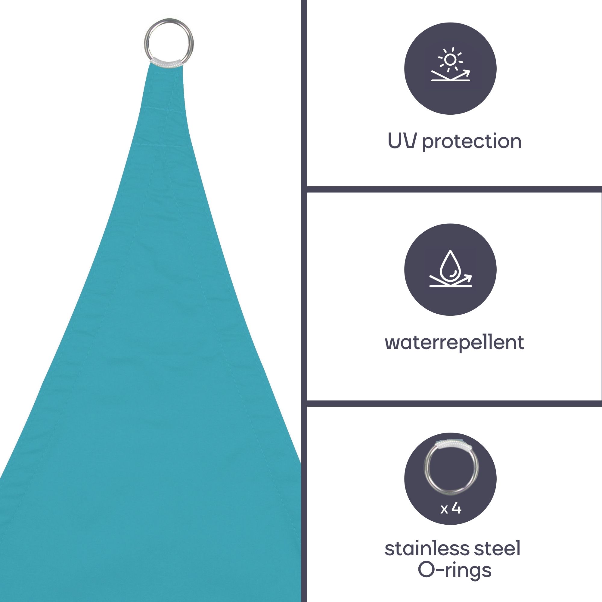 Perel GSS4320BL: Shade sail, water repellent, 2 x 3 m, 160 g/m² ...