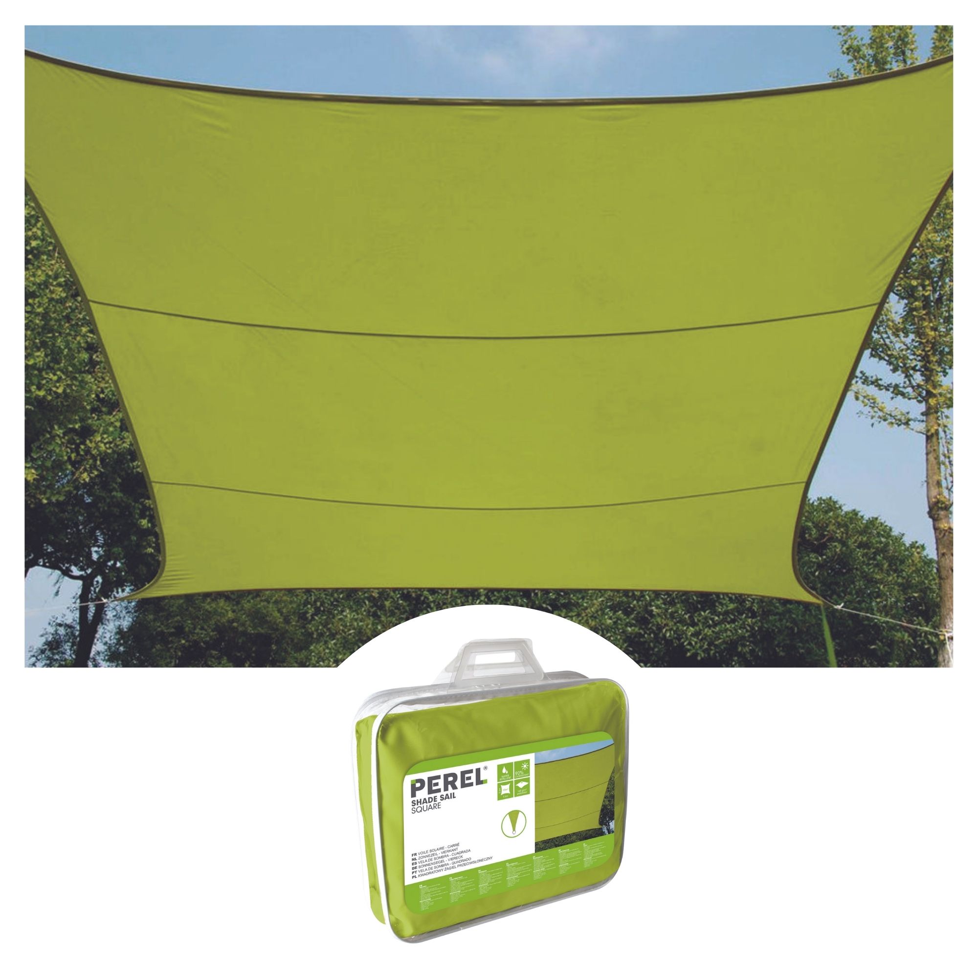 Perel GSS4430LG: Shade sail, water repellent, 4 x 3 m, 160 g/m² ...
